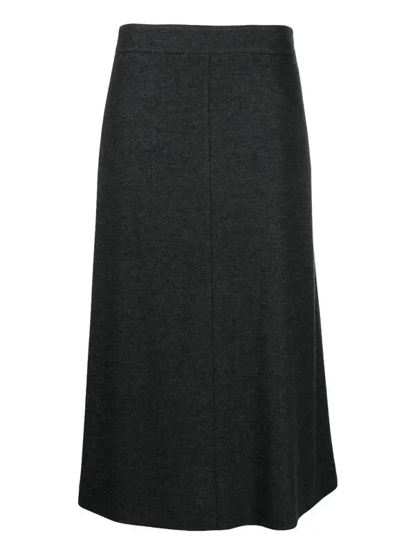 Brunello Cucinelli High-waisted Cashmere-blend Midi Skirt - Grey
