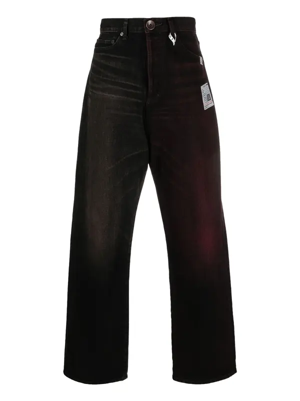Mihara Yasuhiro Combined Straight-leg Jeans - Black