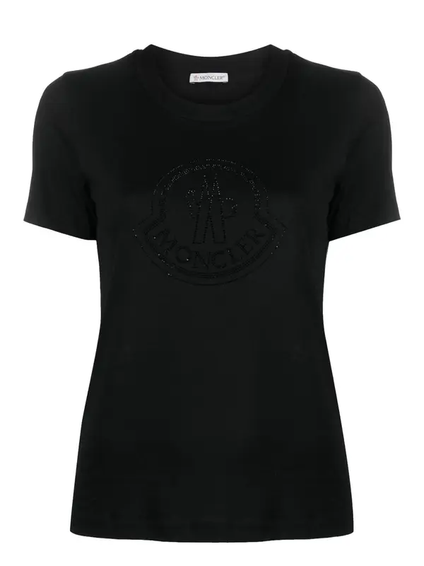Moncler Crystal-embellished Logo T-shirt - Black
