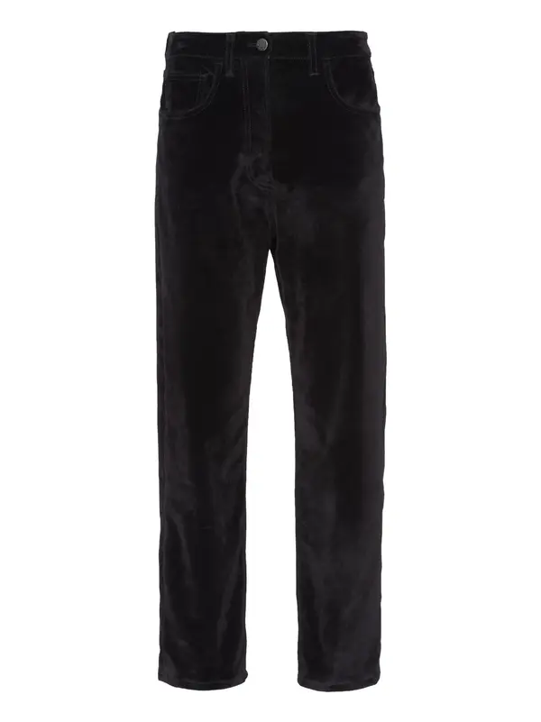 Prada Mid-rise Velvet Jeans - Black