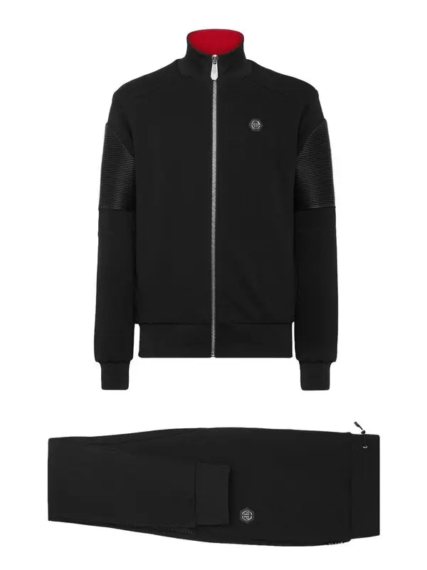 Philipp Plein Constructed Cotton Tracksuit - Black