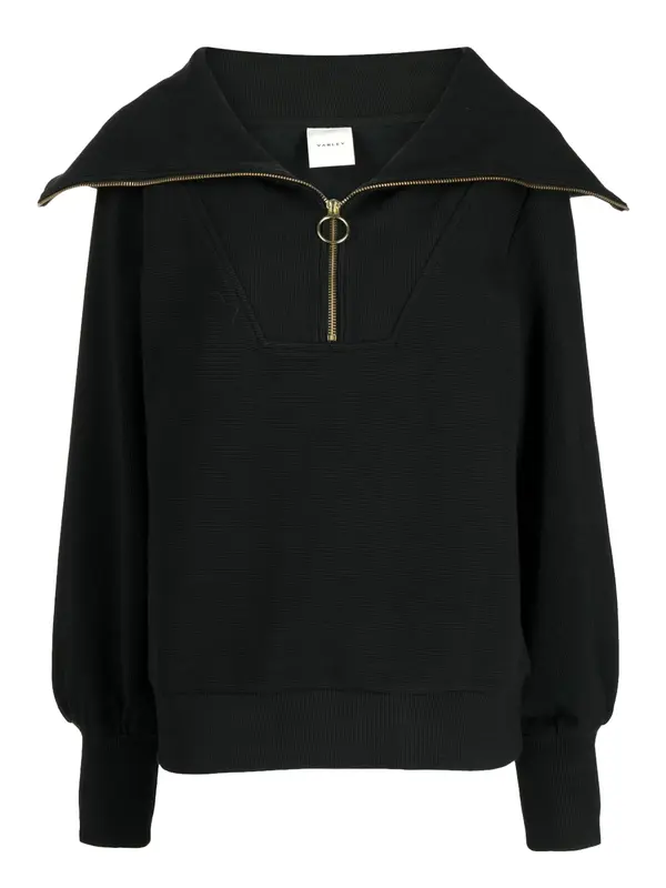 Varley Oversized Collar Ribbed Pullover - Black