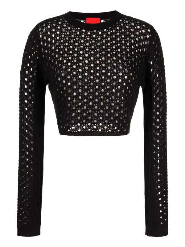 Cashmere In Love Ria Crochet-knit Jumper - Black