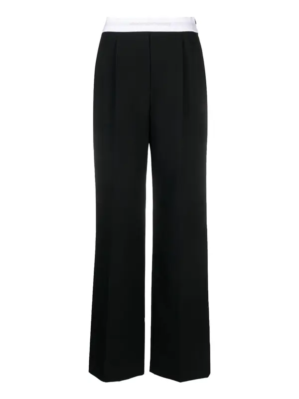 Alexander Wang Logo Waistband Straight-leg Trousers - Black