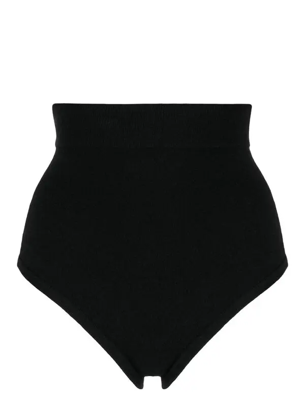 Cashmere In Love Fine-ribbed Knitted Mini Shorts - Black