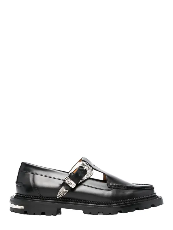 TOGA VIRILIS Buckle-fastening Leather Loafers - Black