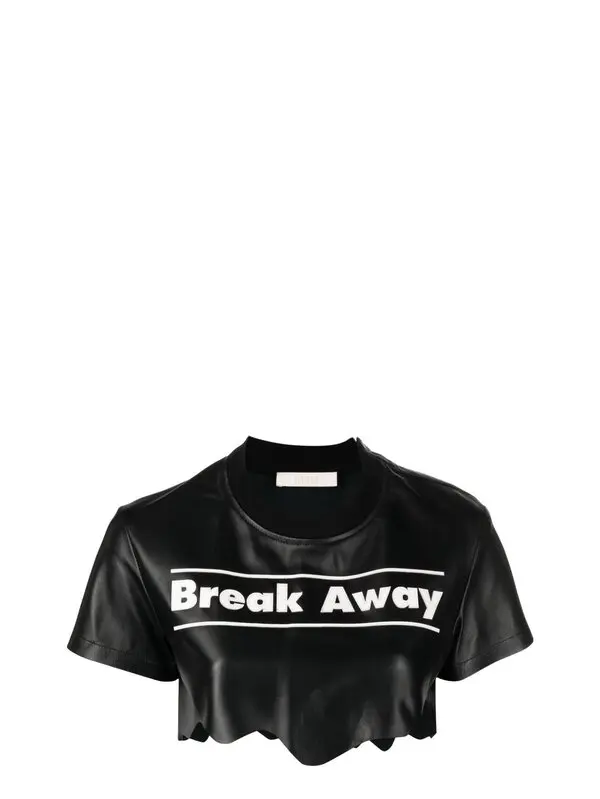 SSHEENA Break Away Leather Crop Top - Black