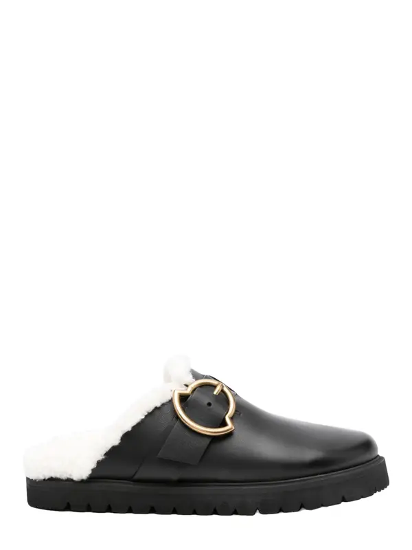 Moncler Bell Leather Mules - Black