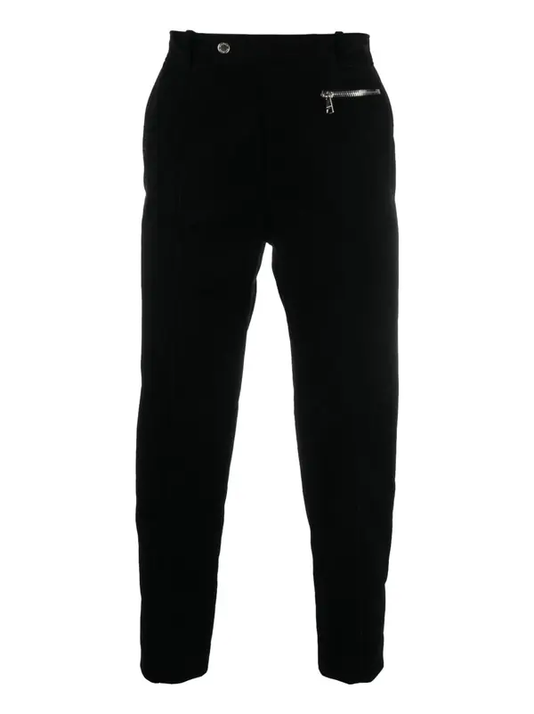 Balmain Tapered Cropped Trousers - Black