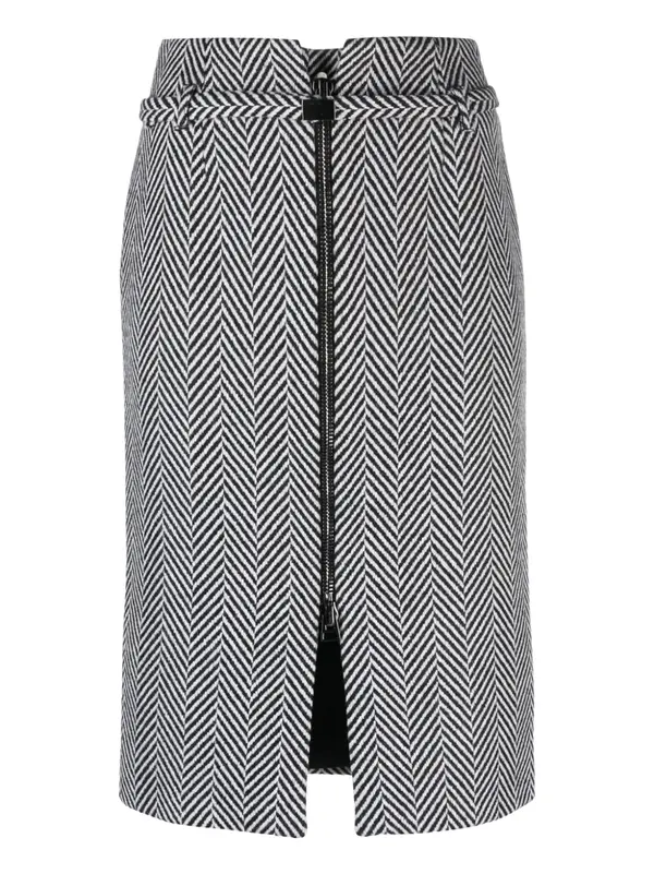 TOM FORD Chevron-pattern Pencil Skirt - Black