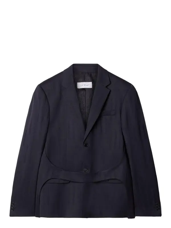 Off-White Shibori Jacquard Belted Blazer - Black