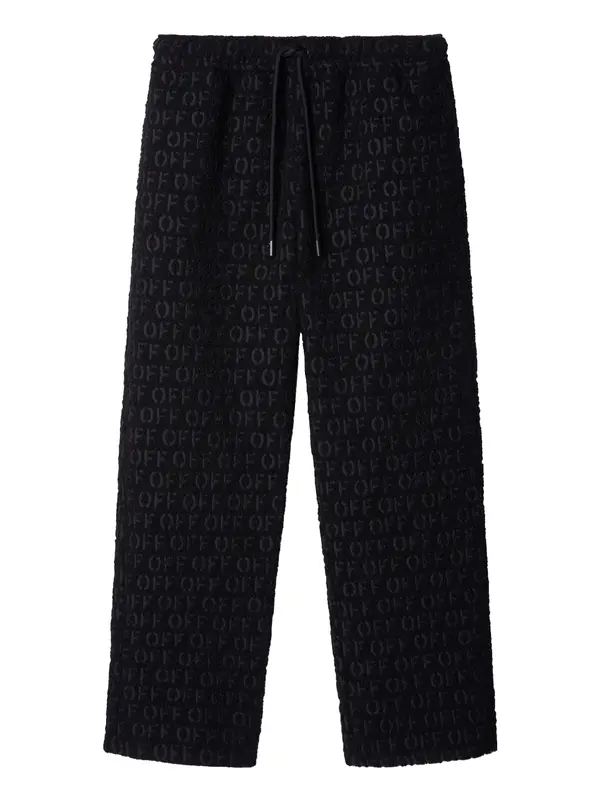 Off-White Logo-jacquard Bouclé Trousers - Black