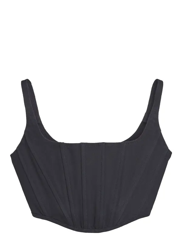 Marc Jacobs Denim Bustier Top - Black