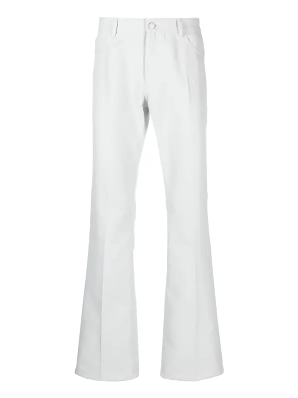 COURREGES Logo-patch Straight-leg Trousers - Grey