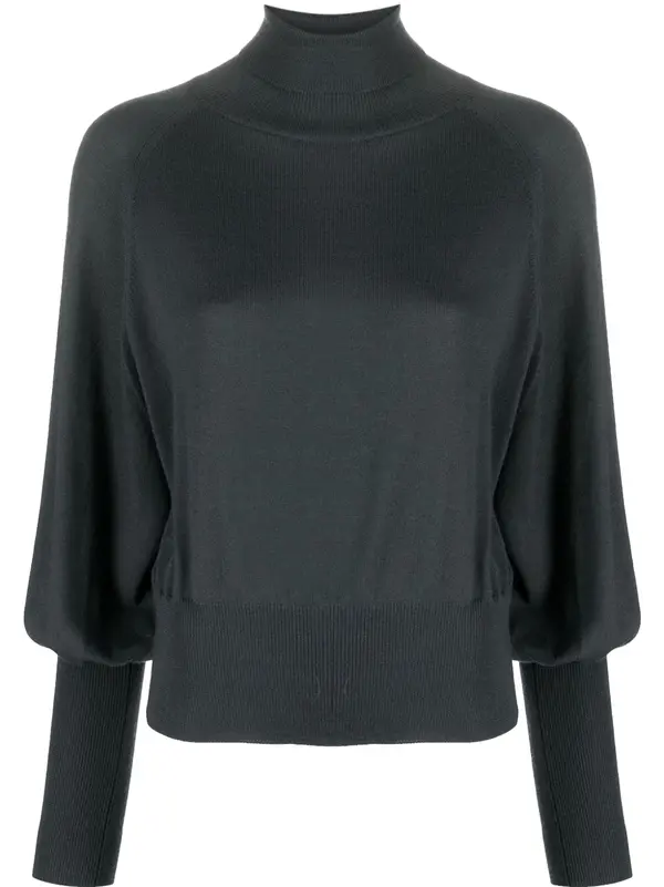 Fabiana Filippi Bishop-sleeved Fine-knit Jumper - Grey