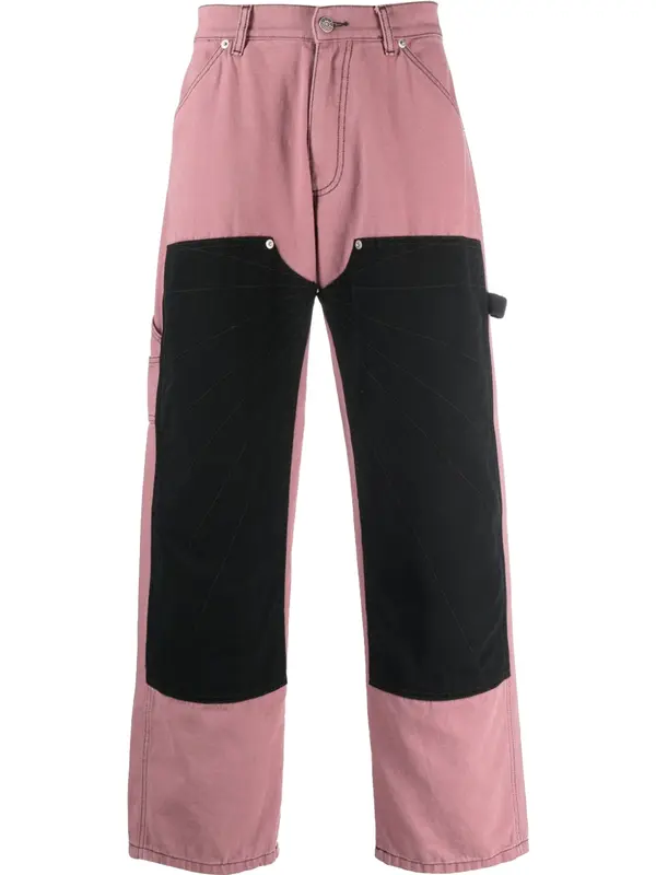 RASSVET Tonal-stitched Knee-panel Jeans - Pink