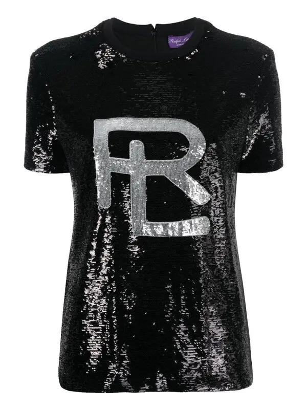 Ralph Lauren Logo Sequin T-shirt - Black