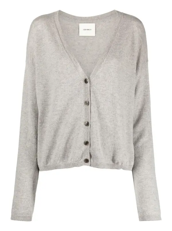 LISA YANG V-neck Cashmere Cardigan - Grey