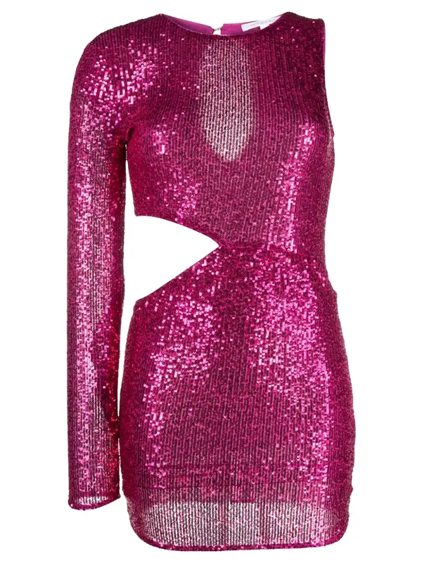 Patrizia Pepe Cut-out Sequin Minidress - Pink