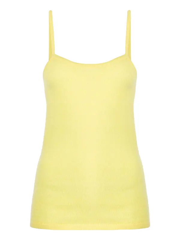 Cashmere In Love Amaya Fine-knit Tank Top - Yellow