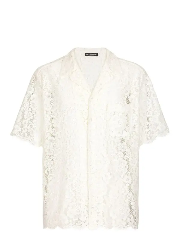 Dolce & Gabbana Sheer-coverage Lace Shirt - White
