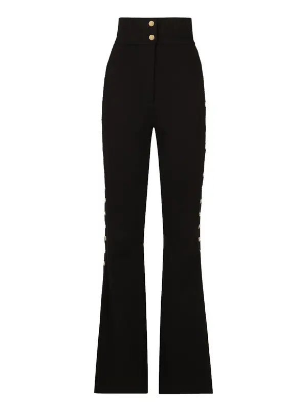 Dolce & Gabbana Button-detail Bootcut Trousers - Black