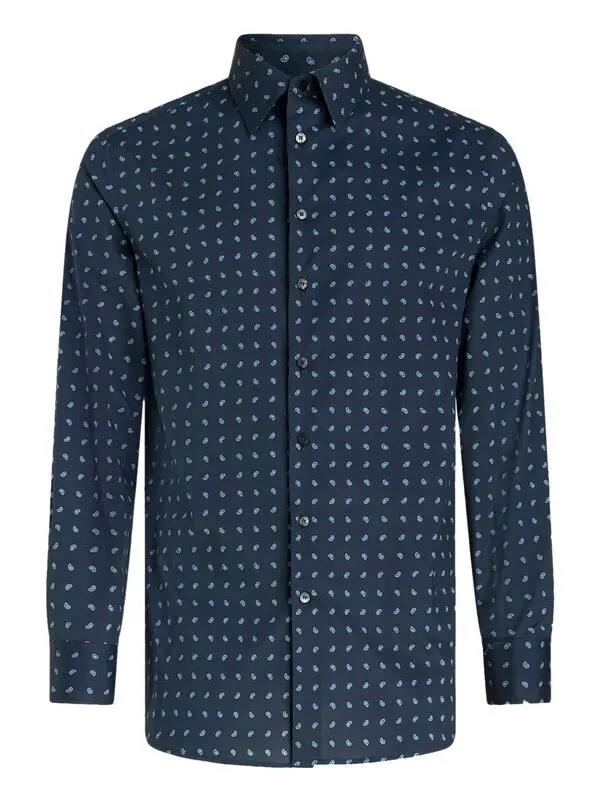 Etro Paisley-print Cotton Shirt - Blue