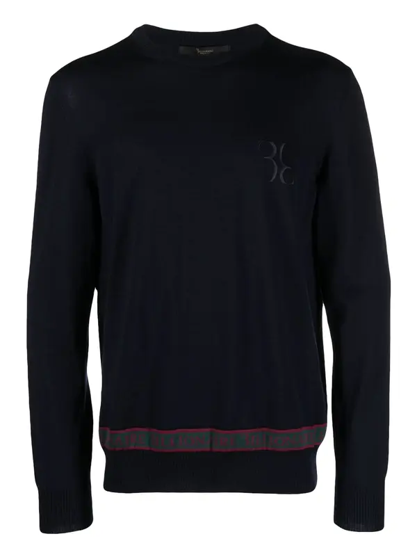 BILLIONAIRE Logo-embroidered Wool-silk Jumper - Blue