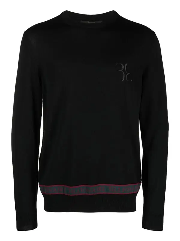 BILLIONAIRE Logo-embroidered Wool-silk Jumper - Black