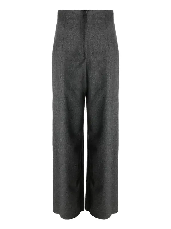 Emporio Armani Straight-leg High-waist Trousers - Grey