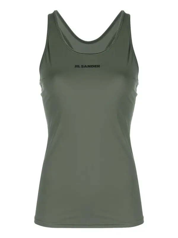 JIL SANDER Logo-print Tank Top - Green