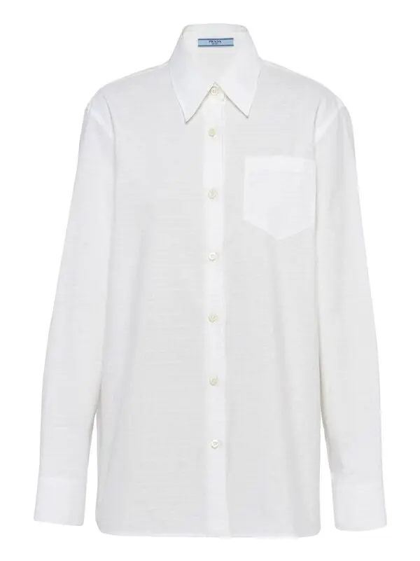 Prada Jacquard Poplin Shirt - White