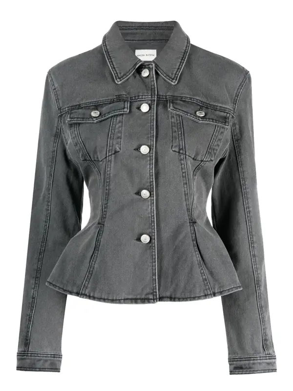 Magda Butrym Fluted Denim Jacket - Grey