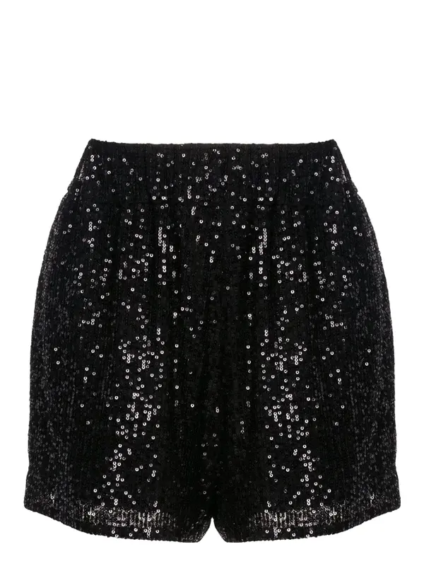 GLORIA COELHO Sequin-embellished Short Shorts - Black