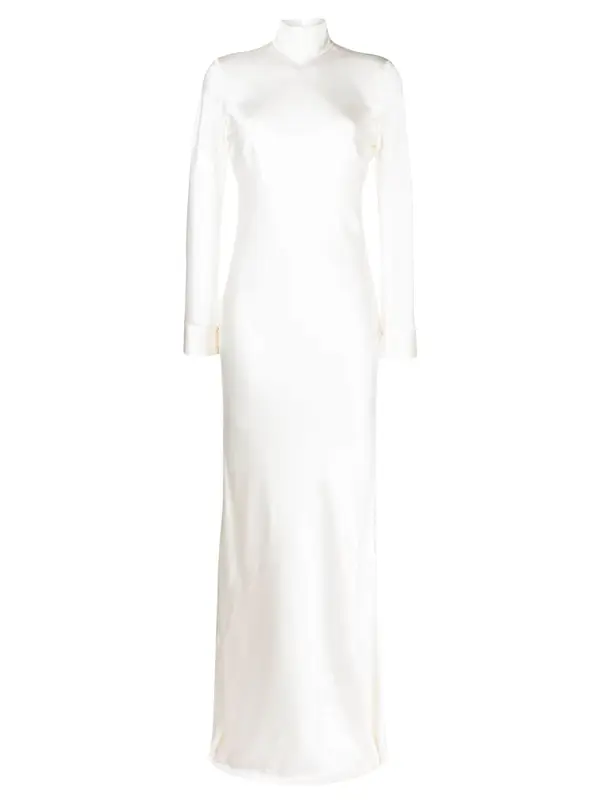 Michelle Mason Open-back Gown - White