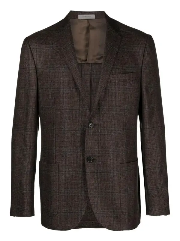 Corneliani Check-pattern Cashmere Blazer - Brown