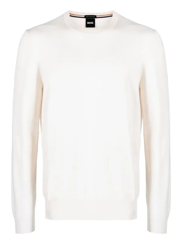BOSS Logo-embroidered Jumper - Neutrals