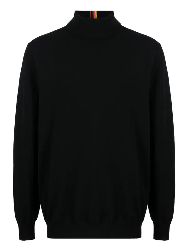 Paul Smith Stripe-detailing Roll-neck Jumper - Black