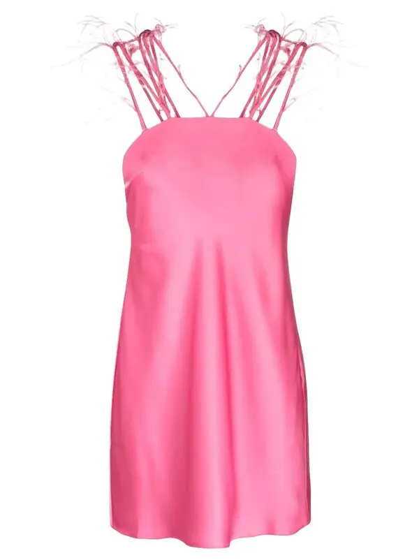 Cult Gaia Feather-detail Sleeveless Dress - Pink