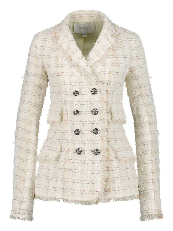 Giambattista Valli Bouclé Double-breasted Blazer - Neutrals