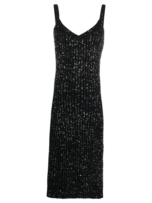 Missoni Sequin-embellished Ribbed Knit Dress - Black