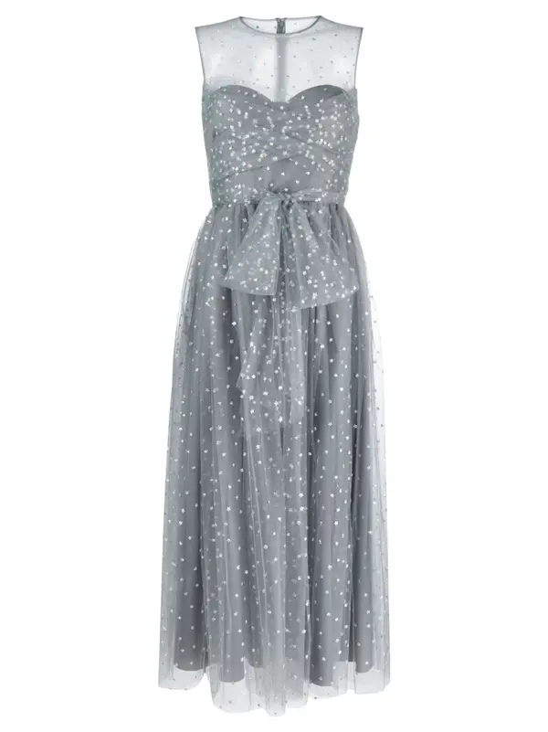 Red Valentino Glitter-detail Midi Dress - Grey