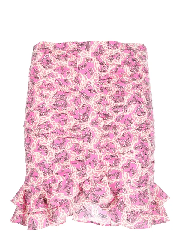 Isabel Marant Milendi Abstract-print Miniskirt - Pink
