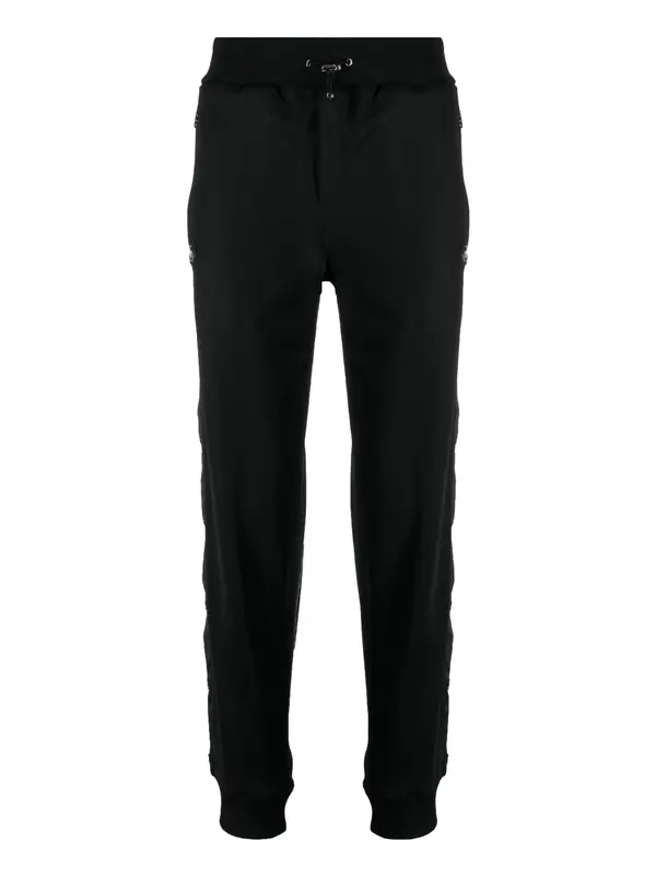 Philipp Plein Engraved-buttons Drawstring Track Pants - Black