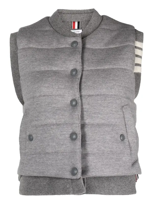 Thom Browne 4-bar Stripe Reversible Vest - Grey