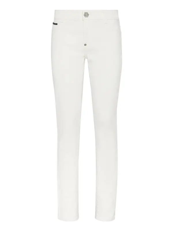 Philipp Plein Logo Patch Skinny Jeans - White