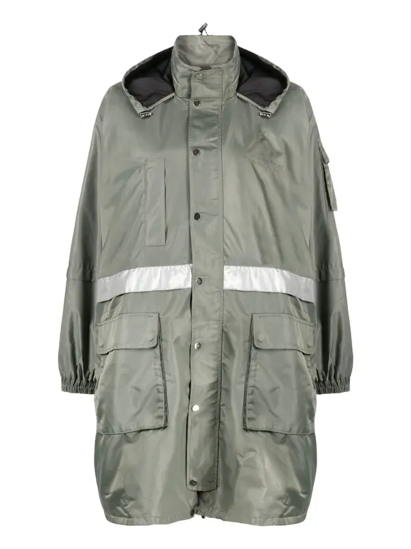 Rokh Multi-pocket Hooded Parka Coat - Green