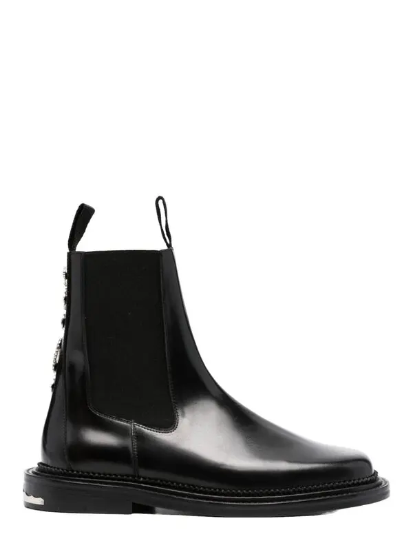 TOGA VIRILIS Stud-embellished Leather Ankle Boots - Black