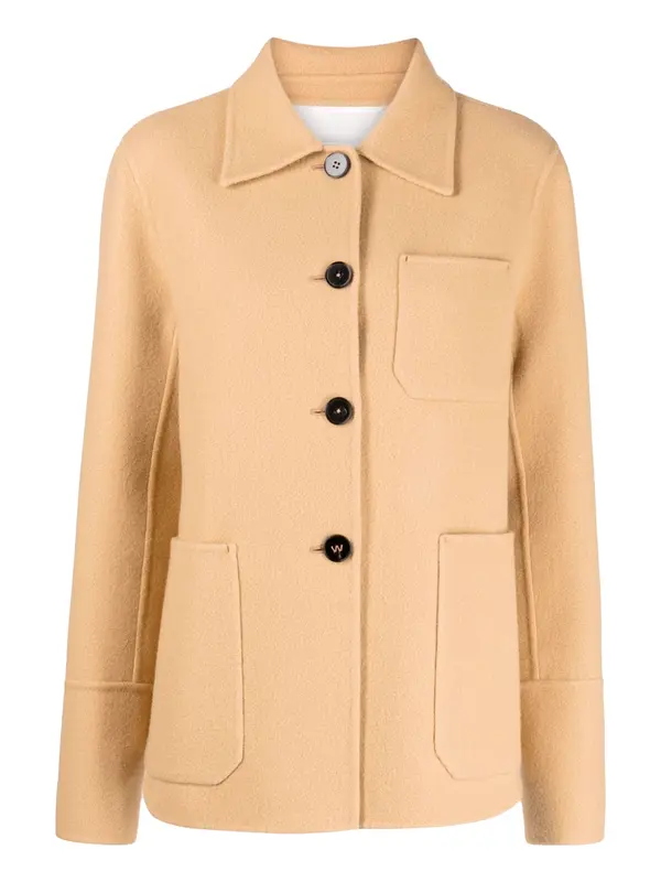 JIL SANDER Single-breasted Wool Jacket - Neutrals