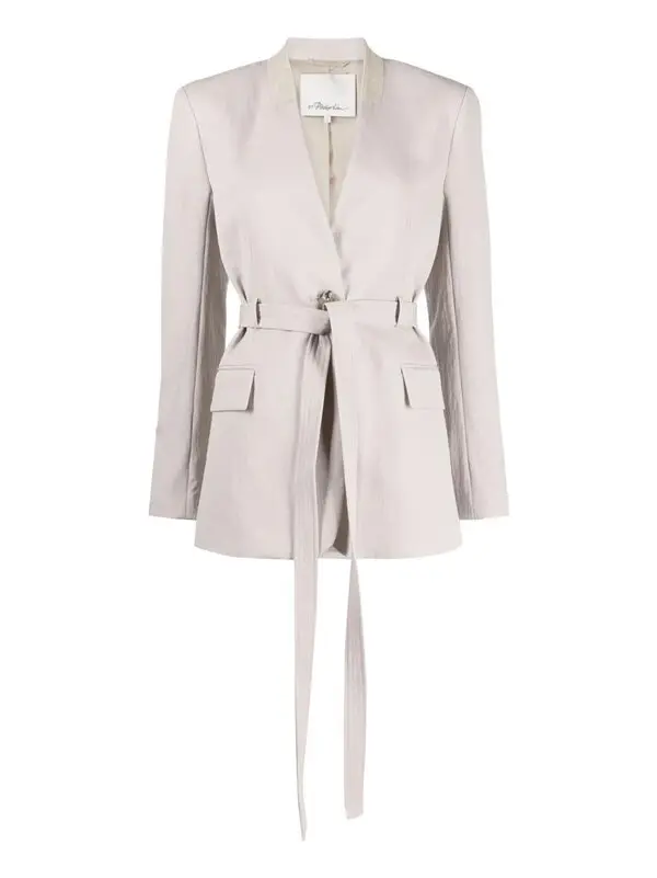 3.1 Phillip Lim Tied-waist Single-breasted Blazer - Grey